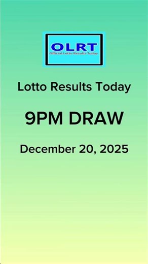 9PM DRAW Lotto Results Today December 20, 2025 swertres results 2d 3d Ez2 pcso #lotto
