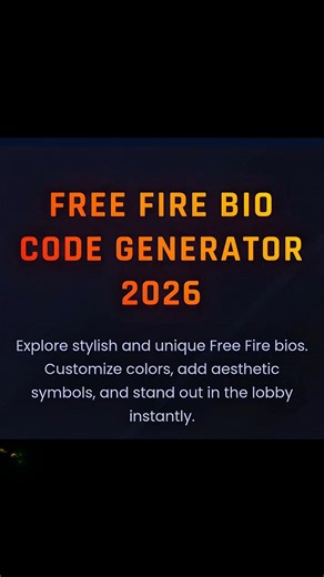 Best Free Fire Bio Code Generator Website 🚀| Copy & Paste Ready Codes