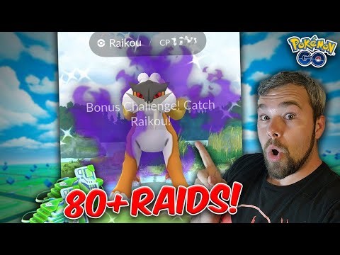 Shiny Shadow Raikou Raid Day! Over 80 Raids! (Pokémon GO)