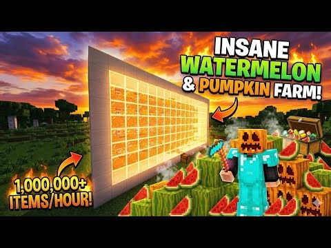 EASY Automatic Pumpkin & Melon Farm Tutorial! (Minecraft)