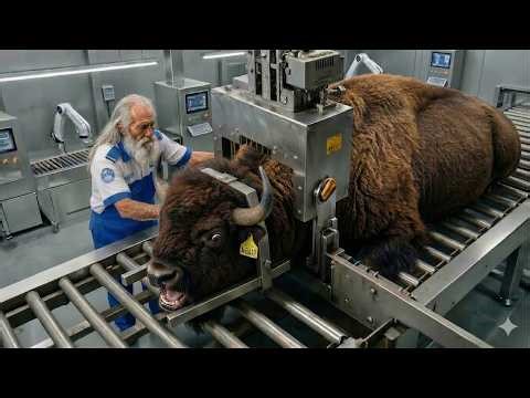 Inside America’s Massive Bison Meat Processing Factory | Full Factory Process