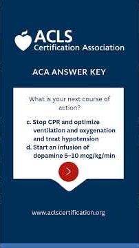 ACLS Practice Test Question 13 Answer Key #acls #reels #practicetest