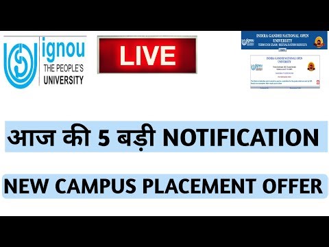 IGNOU 5 new notification new courses and campus placement #livestream