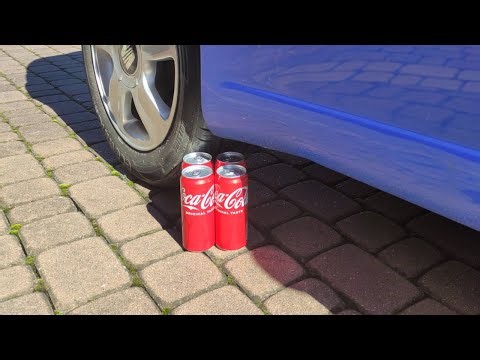 CRUSHING COCA COLA BY CAR! - Experiment
