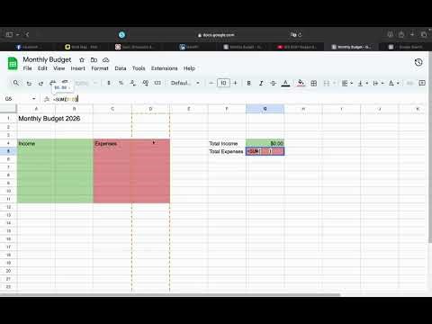 Monthly Budget Tutorial