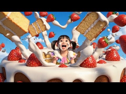🍓 Little Girl Falls into Giant Fruit Pool! Juicy Explosion & Endless Eating! 🍉
