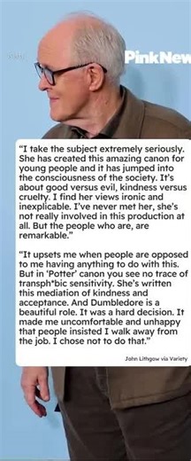 John Lithgow addresses JK Rowling's trans views & playing Dumbledore