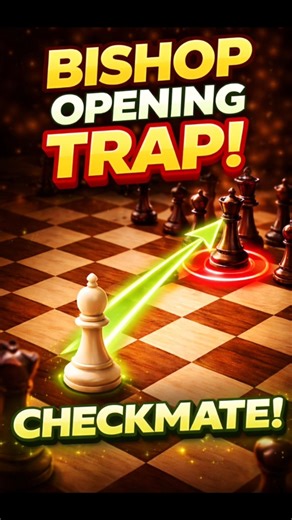 Most beginners fall for this Bishop Opening trap!It ends in checkmate faster than you think. #chess