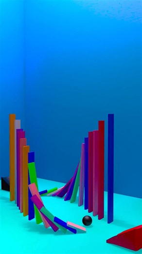 Don't Blink! Physics chaos, Wait For it. #3d #satisfying