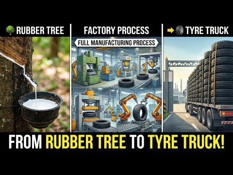 inside the car tyre factory - From Rubber Tree to Tyre Truck!🌳➡️🛞 Factory Full Manufacturing Process