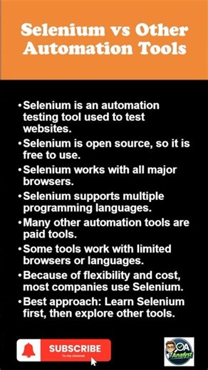 Selenium vs Other Automation Tools ⚔️ | Why Selenium Wins #softwaretesting #automatedtesting