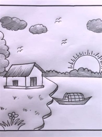 How to Draw Beautiful Easy Scenery Step-by-Step