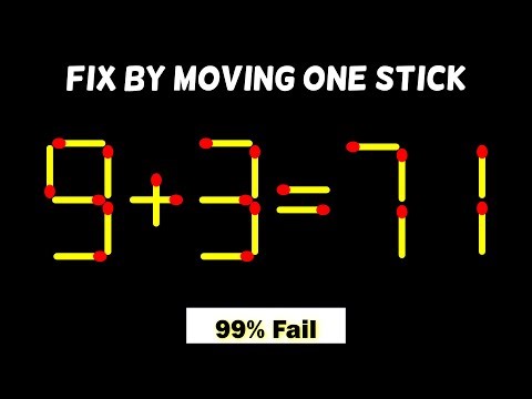 Matchstick Puzzles | Move One Match to Fix the Equation | Matchstick puzzle with answer | Math game