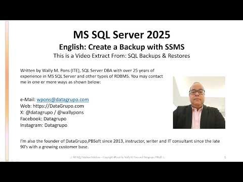 MS SQL Server Shorts :: English: Create a Backup with SSMS
