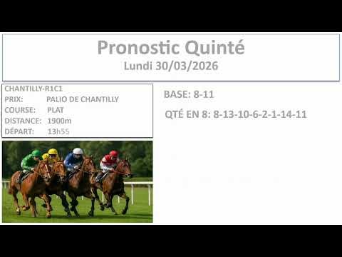Pronostic Quinté du Lundi 30/03/2026|PLAT|PMU Turf | Base et Cheval Surprise