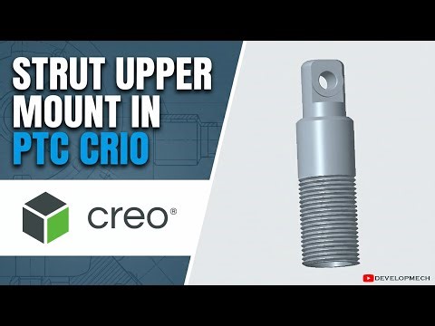 Strut Upper Mount Modeling in PTC Creo | Step-by-Step CAD Tutorial | DEVELOPMECH