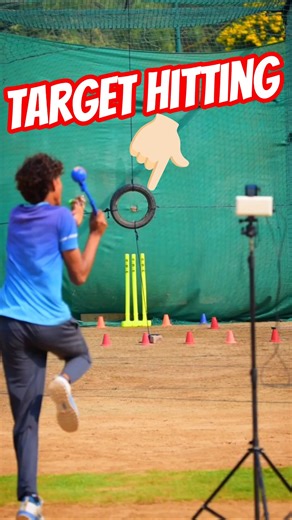 🎯Target Hitting😳CHALLENGE for pull shot height🔥#cricket #shorts #youtubeshorts