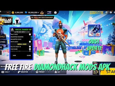FREE FIRE NEW MOD MENU || UNLIMITED DIAMOND HACK || FF MOD MENU APK