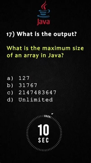 Java 30 Seconds Challenge MCQ Questions 6 #javainterviewquestionsandanswersforfreshers #javalearning
