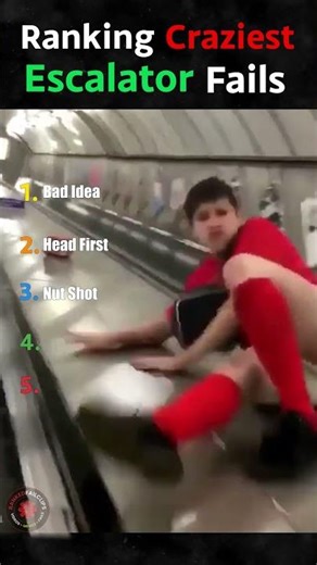 Ranking Craziest Escalator Fails 🤣🤣 #shorts #shortvideo #fail