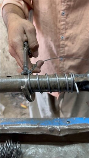 Simple Compression Spring Made on Lathe | Iron Wire #youtubeshorts