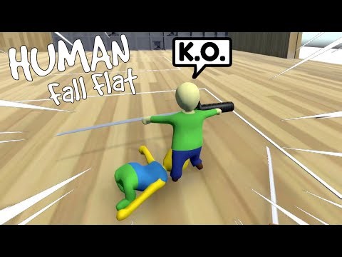 BALDI AND NOOB SWORD FIGHT in HUMAN FALL FLAT..!