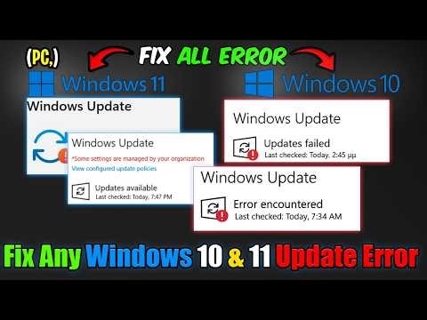 Fix Any Windows 10 & 11 Update Error | Installation Failed & Update Not Installing