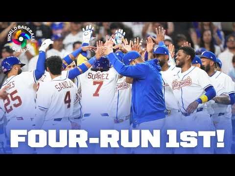 Starting off HOT 🔥 Luis Arraez, Sal Perez and Eugenio Suárez combine for four 1st-inning runs!