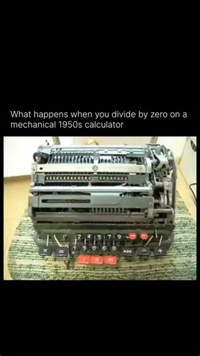 Universalhub on Instagram: "The Scientific Narrative "Mathematical chaos in motion! ⚙️ Since 1950s mechanical calculators use repeated subtraction to divide, asking one to divide by zero creates a never-ending loop. The machine keeps subtracting zero, waiting for the number to change, but it never does. It’s essentially a mechanical version of a computer 'crash' happening right before your eyes." The "Infinite Loop" Approach "What does 'Undefined' look like in real life? This vintage calculator 