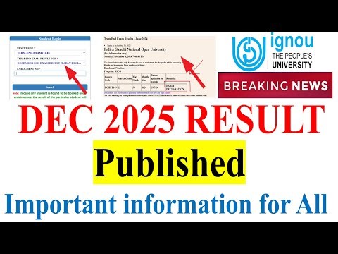 {Breaking News} IGNOU December 2025 Result OUT | Important Update for All | Early Declaration Update