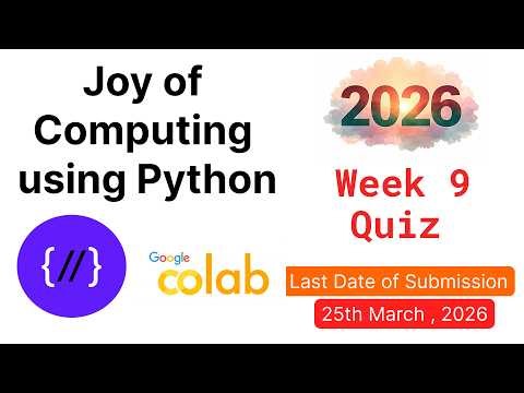 NPTEL Joy of Computing Using Python – Week 9 Quiz Answers 2026 (Proof Included)