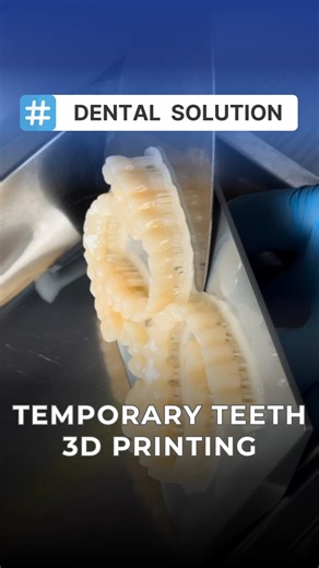 Dental 3D printing ASMR. Temporary crown & bridge resin printed with consistent accuracy and clean results. Built for daily lab and chairside workflows. ##digitaldentistry #dentallab #asmr #teeth #dentalresin | Rayform3D Dental