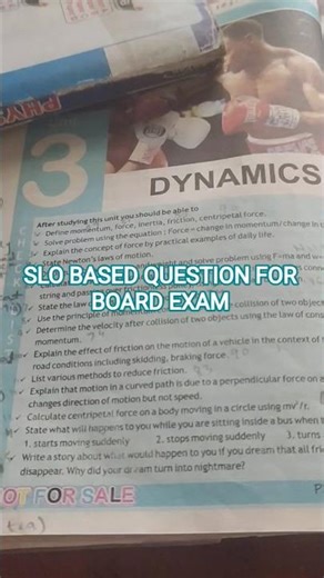 SLO 10 Class 9 Physics Chapter 3 | Dynamics Short Questions #SLO #Physics #Class9 #numericals #mcqs