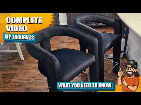 HNY Bar Stools Review | Modern Black Velvet Seating for Kitchen Islands