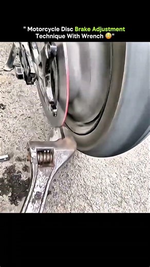 Motorcycle Disc Brake Adjustment Hack with Wrench 😱 #shorts