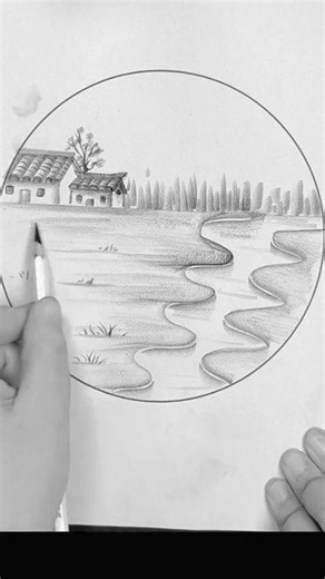 How to draw a beautiful scenery with a pencil -3242 #art #draw #drawing #handmade #fblifestyle | SSR Art's