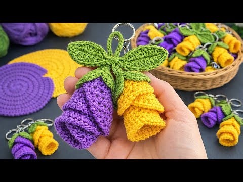 SELL FAST! Easy Crochet Tulip Flower Keychain 🌷 Cute & Profitable Idea