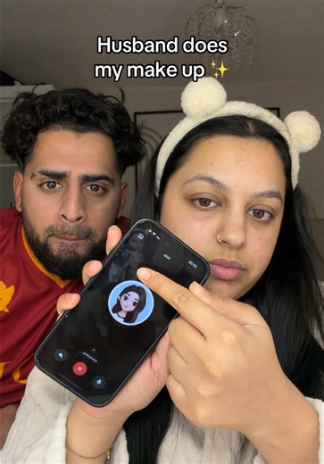 Husband Does Girlfriend's Makeup