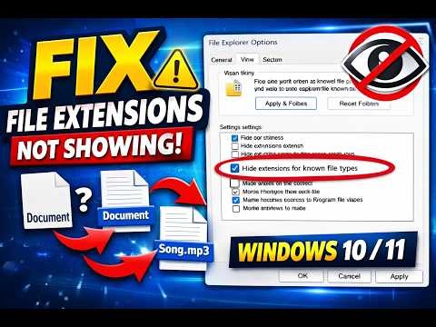 How To Fix File Name Extensions Not Showing in Windows 10 / 11