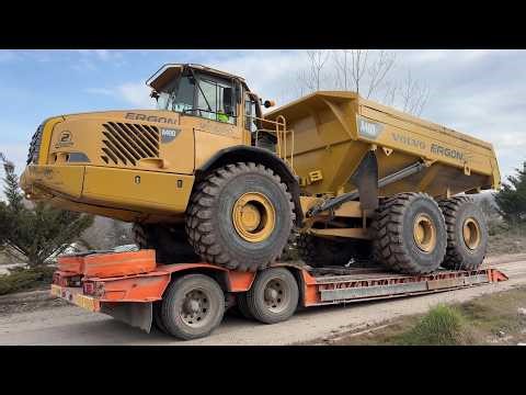 Transporting 4 Volvo A40D Articulated Trucks To The Next Project - Sotiriadis/Labrianidis Mining 4k