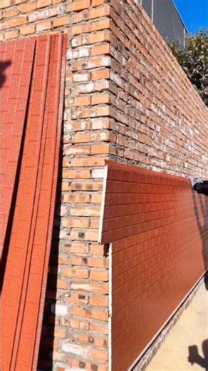 Brick Wall Par Designer Tile Fixing 😲 | Brick Texture Wall Cladding | Exterior Finish Work