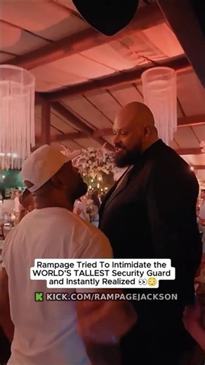 Rampage Tried To Intimidate the WORLD’S TALLEST Security 😳#rampagejackson #rampage #ufc #shorts