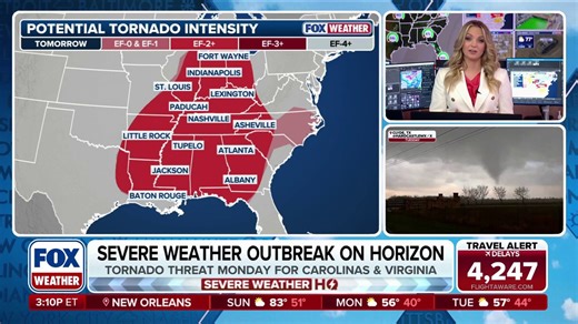 Looming severe weather possible for Sunday and Monday across central and eastern US