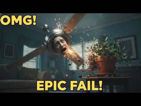 Ceiling Fan vs Gravity: Epic Fail Destruction
