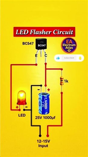 Simple LED Flasher Circuit in Action | Satisfying Red Blink 🚨 #diyelectronics