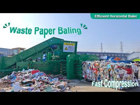 This Waste Paper & Carton Baling Machine Turns Mountains of Cardboard Into Compact Bales
