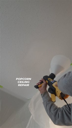 Stained POPCORN CEILING? Fixed the right way 🔧 ✔️ Protected ✔️ Cut & replaced ✔️ Kilz primer ✔️ 5-min mud (2 coats) ✔️ Primed & textured 💡 Spot is wet — final blend happens when dry #DrywallPro #CeilingRepair #ConstructionLife #FromFrameToFinish #ContractorWork NoShortcuts | Sukhman Builds