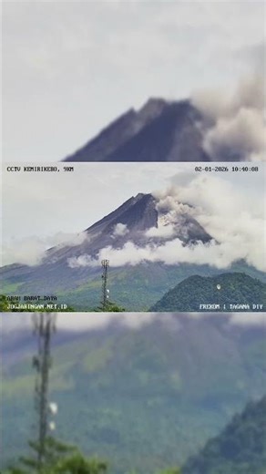 Awan Panas Guguran Gunung Merapi 2/1/2026 10:39 WIB #cctv #wisatagunungmerapi #eruption