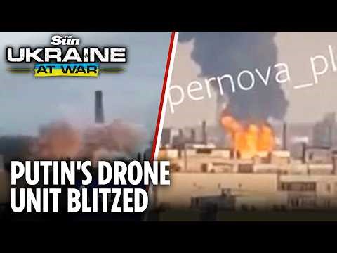 Moment Ukrainian missile obliterates Russian UAV base in Vasylivka