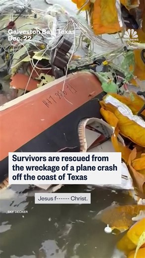 Survivors are rescued from the wreckage of a plane crash off the coast of Texas. A small Mexican Navy plane transporting a young medical patient and seven others crashed Monday near Galveston, killing at least five people and setting off a search in waters along the Texas coast, officials say. | NBC News